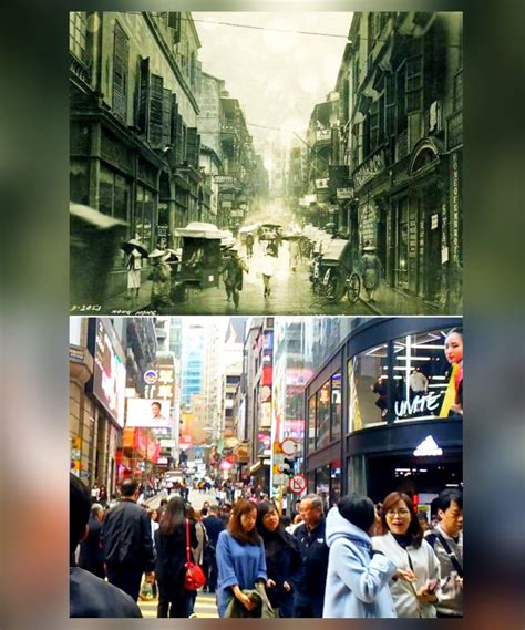1927年 2019年 平行時空92年 中環德忌笠街今得己立街。右邊為fongs 攝影室 香港中環皇后大道中30號娛樂行西邊，起接自戲院里
