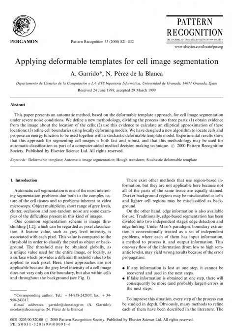 Pdf Applying Deformable Templates For Cell Image Segmentation Dokumentips