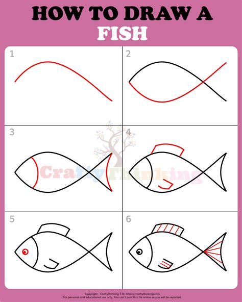 How To Draw A Fish Step By Step CraftyThinking