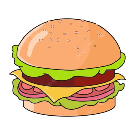 버거 벡터 햄버거 벡터 음식 만화 버거 Png 일러스트 및 벡터 에 대한 무료 다운로드 Pngtree