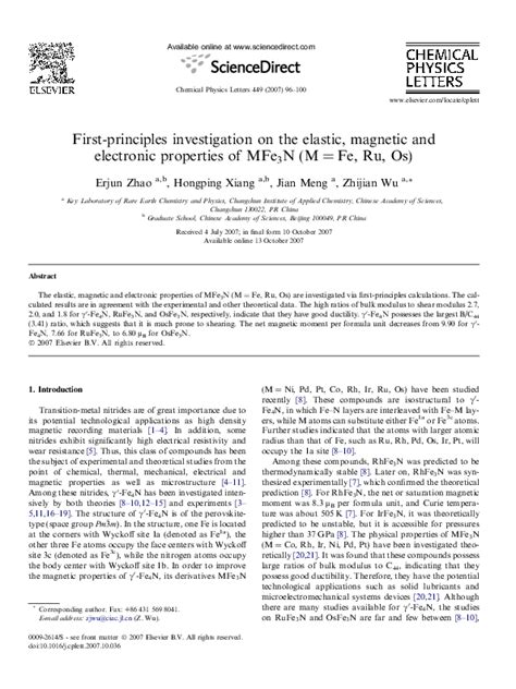 Pdf First Principles Investigation On The Elastic Magnetic And Electronic Properties Of Mfe