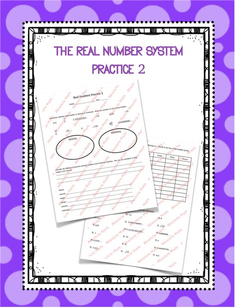 The Real Number System Practice 2 Teaching Resources