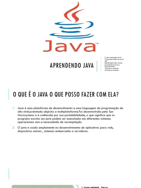 Aprendendo Java Aula 1pdf Pdf Java Linguagem De Programação