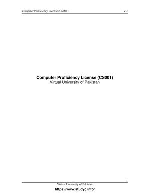 CS001 Final TERM Past Paper Vulmshelp Question No 1 Marks 1 Please Choose One In