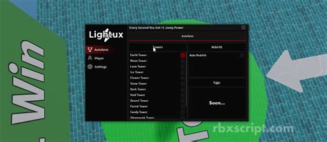 every second you get 1 jump power auto rebirth auto farm and more scripts rbxscript