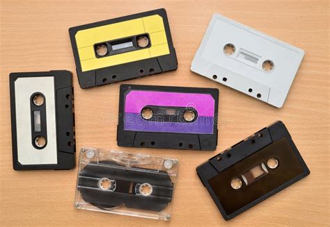 Old Cassette Tapes Collection On The Table Stock Image Image Of Data