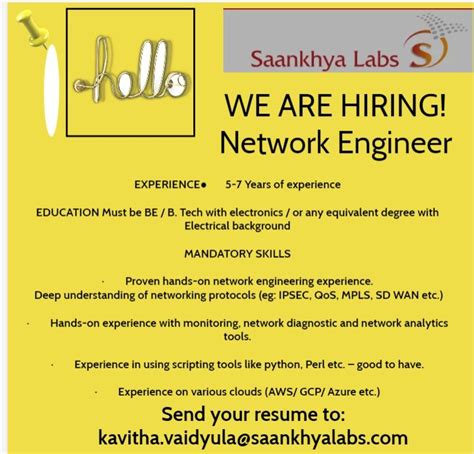Kavitha Vaidyula On Linkedin Networkengineersaankhyalabsproductcompanybangalore