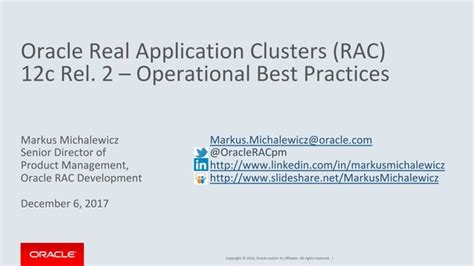 Oracle Real Application Clusters Rac C Rel Operational Best