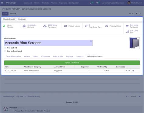 Odoo Advance Website Product Attachments Webkul