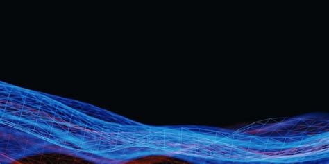 기술 배경에 대한 추상 미래 물결 모양의 육각형 프리미엄 사진