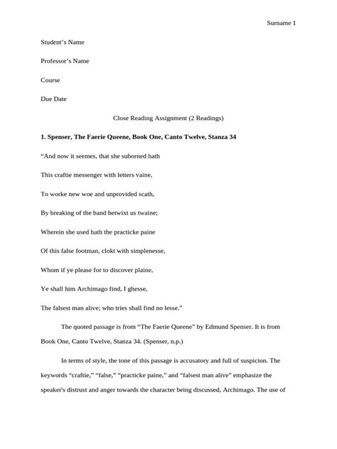 Close Reading Assignment 2 Readings Pdf Twelfth Night