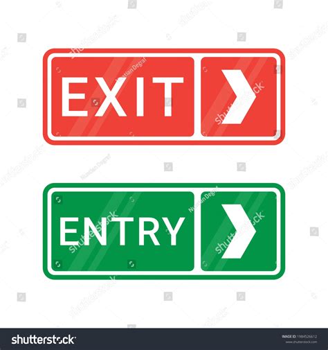 Sign Exit And Entry Traffic Information Symbol Royalty Free Stock