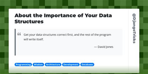 About The Importance Of Your Data Structures Djangotricks