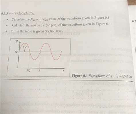 solved 0 3 3v 4 2sin 2p50t calculate the vdc and vrms value of