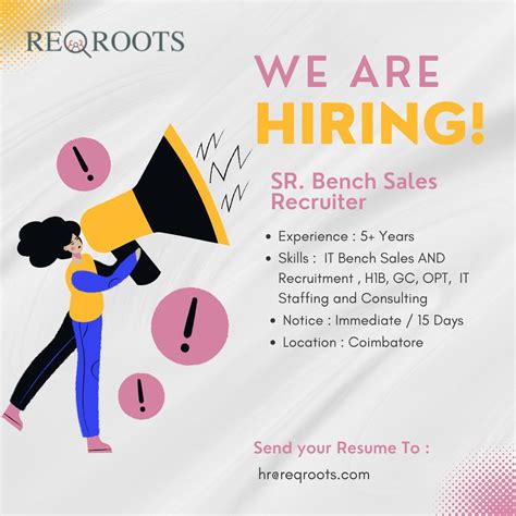 Reqroots Private Ltd On Linkedin Immediate Hiring Benchsalesrecruiter Staffingagency