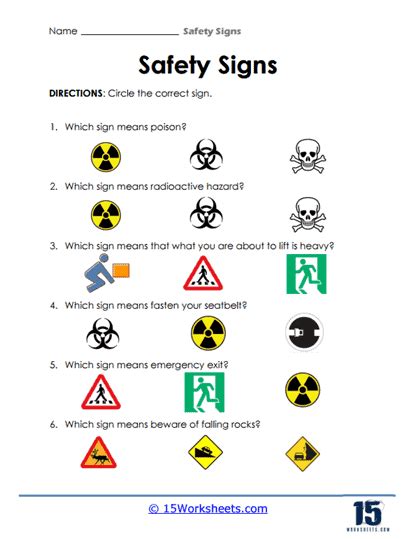 Safety Signs Worksheets 15 Worksheets Library