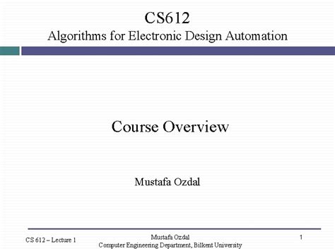 cs 612 algorithms for electronic design automation course