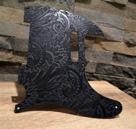 Custom Black Psychedelic Textured Pickguard Fits Fender Telecaster