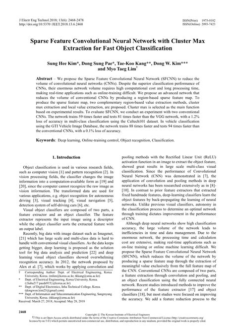 Sparse Feature Convolutional Neural Network With Cluster Max Extraction For Fast Object