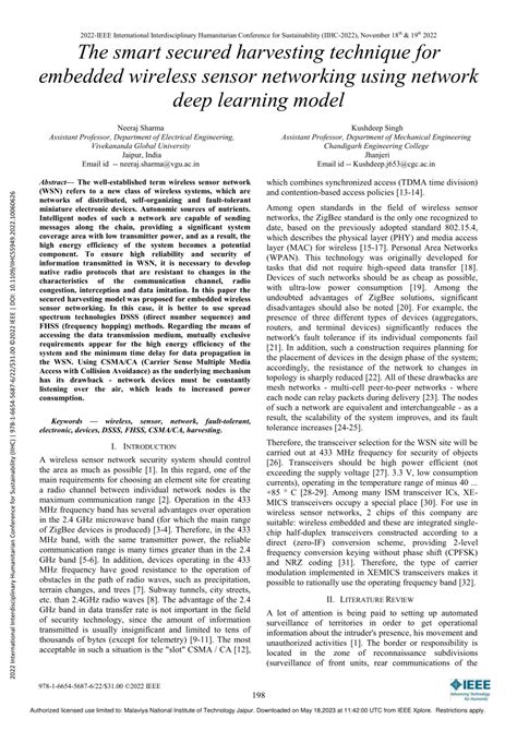Pdf The Smart Secured Harvesting Technique For Embedded Wireless
