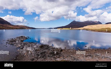 Loch Assynt In The North West Highlands Of Scotland Near Lochinver In