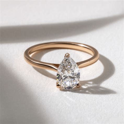 Catalina Rose Gold Lab Grown Pear Solitaire Engagement Ring 1 80ct Flawless Fine Jewellery London