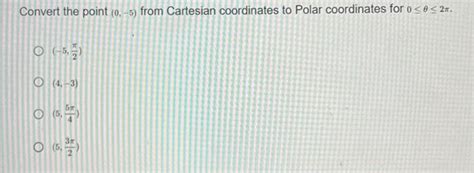 Solved Convert The Point From Cartesian Coordinates Chegg