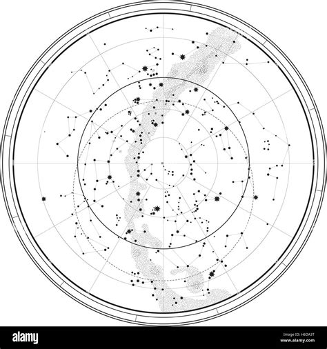 Astronomical Celestial Map Of Northern Hemisphere Outline Chart Eps