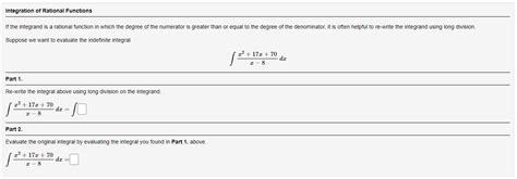 Solved Integration Of Rational Functionssuppose We Want To