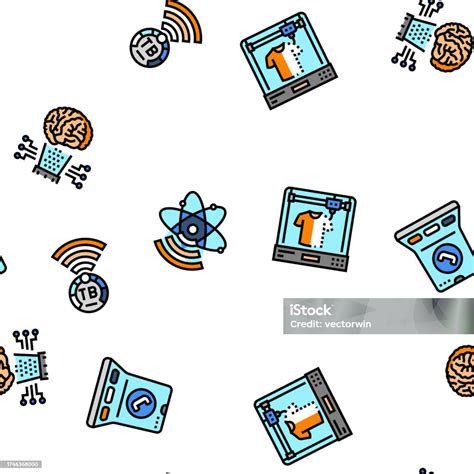 Future Techology Digita Modern Vector Seamless Pattern Stock Illustration Download Image Now
