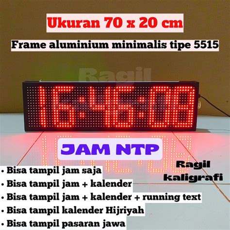 Jual Jam Digital Ukuran 70 X 20 Jam Digital Ntp Ukuran 70 X 20 Cm Jam Ntp Digital Clock Time