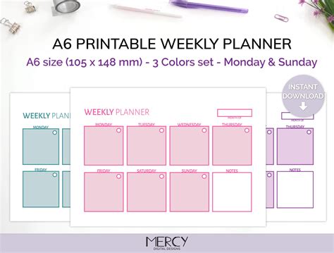 Printable Weekly Planners Cute