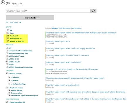 Inventory Value Report Microsoft Bizapps Finance And Controlling