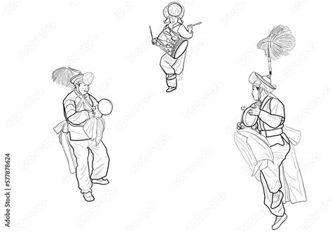 풍물놀이농악 Stock Illustration Adobe Stock