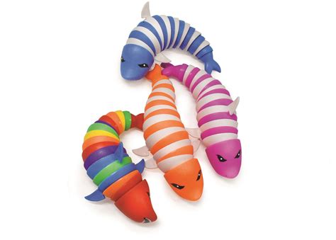 4 Pack Jiggle Wiggle 7 Inch Jumbo Fidget Slug Toy Infinite Basics
