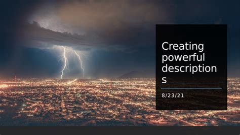 Ks3 English Descriptive Writing The Storm Teaching Resources