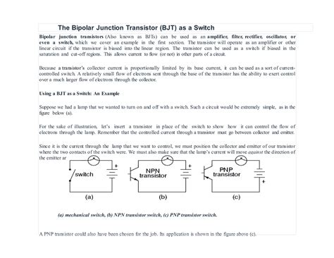 BJT FET MOSFET As Switch PPTX Consumer Electronics Technology Computing