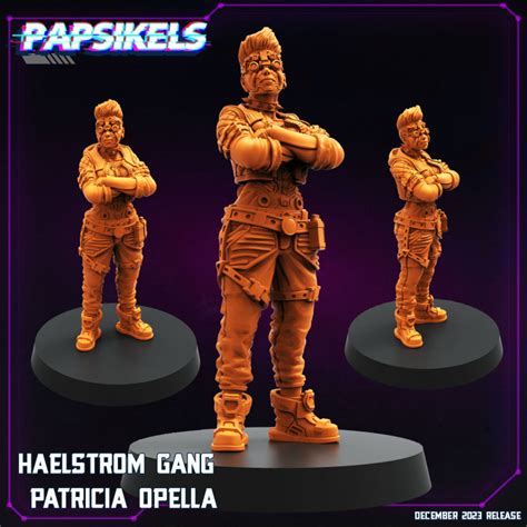 3d Printable Haelstrom Gang Patricia Opella By Papsikels Miniatures