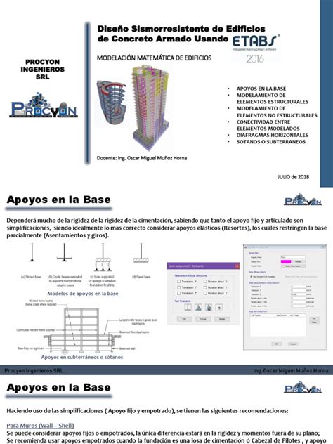 Modelacion Matematica En Etabs Pdf Rigidez Ingeniería Mecánica