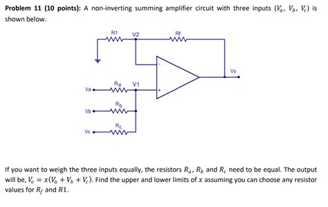 solved problem 11 10 point a non inverting summing