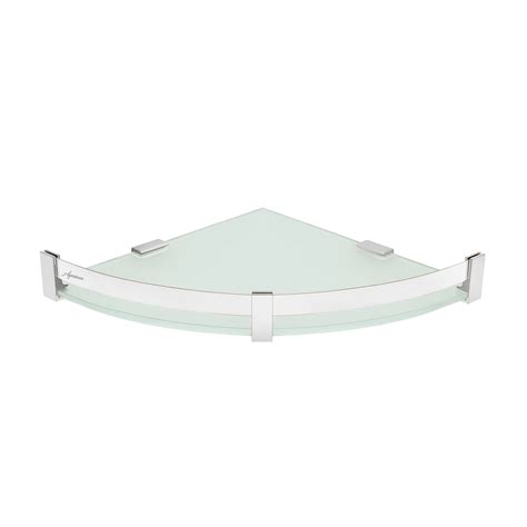 12 Chrome Corner Glass Shelf With Aluminium Frame Wall Mounted Aquieen