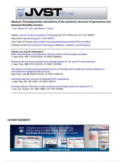 Pdf Abstract Pseudopotential Calculations Of The Electronic Structure Of Germanium And