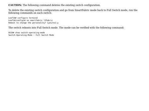 Return To Full Switch Mode Dell Networking Smartfabric Services Deployment With Vxrail 70400