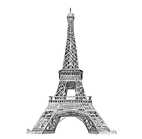 Premium Vector Eiffel Tower Abstract Sketch Hand Drawn Engraving