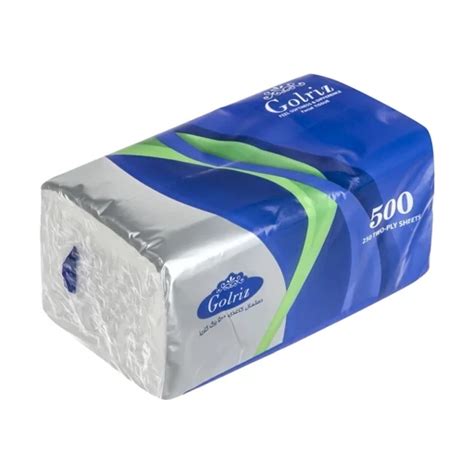خرید و قیمت دستمال کاغذی 500 برگ گلریز ، دستمال کاغذی اقتصادی گلریز