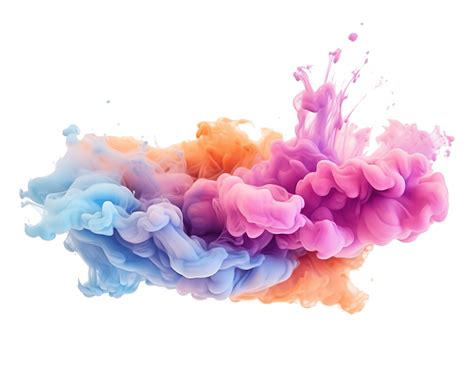 Abstract Colorful Pastel Color Cloud On Transparent Background