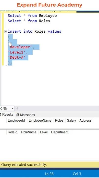 Sql One Minute Tutorial 009 Expandfutureacademy Shorts Programming