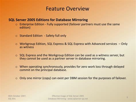 Ppt Effective Usage Of Sql Server 2005 Database Mirroring Powerpoint