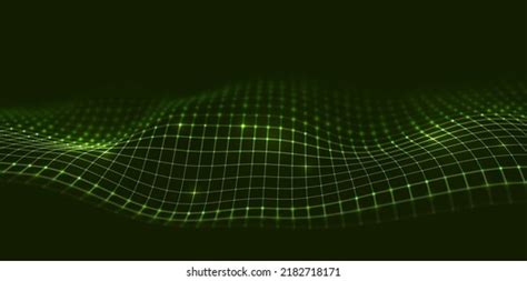 Abstract Green Particle Background Flow Wave Stock Vector Royalty Free