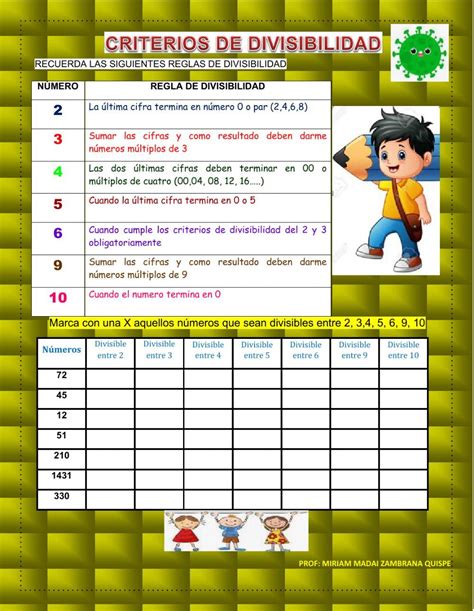 Criterios De Divisibilidad Online Exercise Divisibilidad Actividades